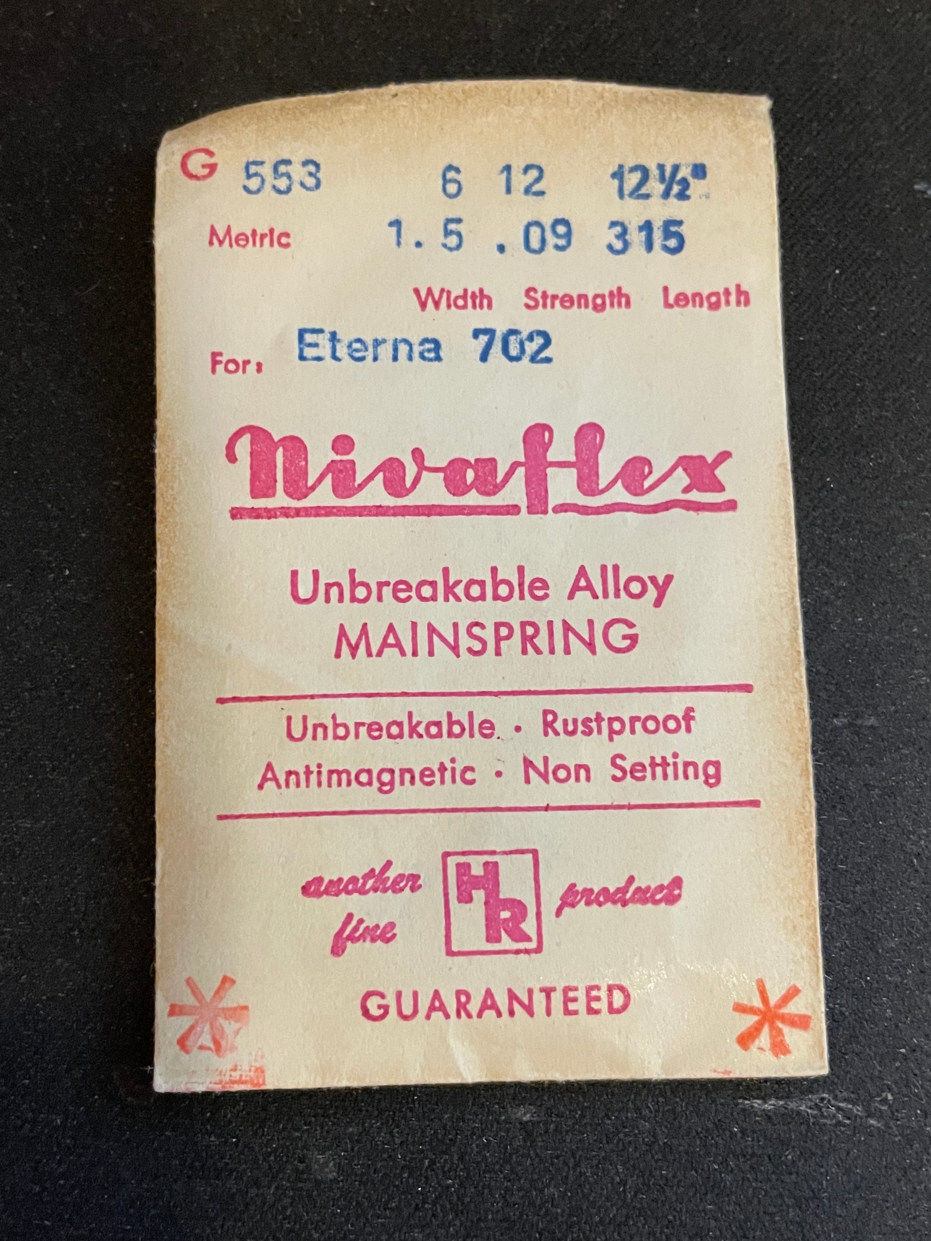 HR Nivaflex Mainspring G553 for Eterna caliber 702 - Alloy – Vintage ...