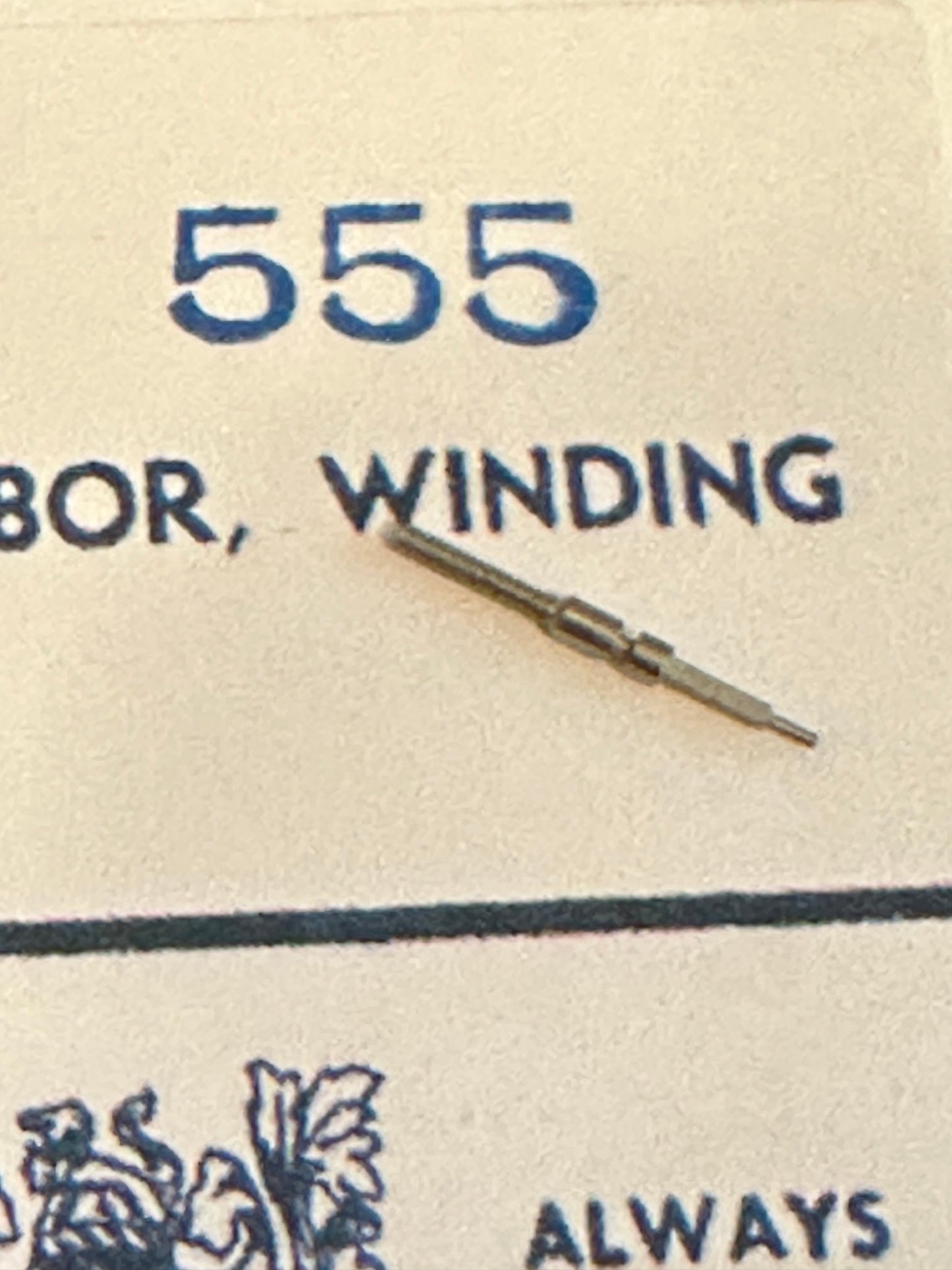Elgin Factory stem / winding arbor for 8/0s grade 555 movements ...