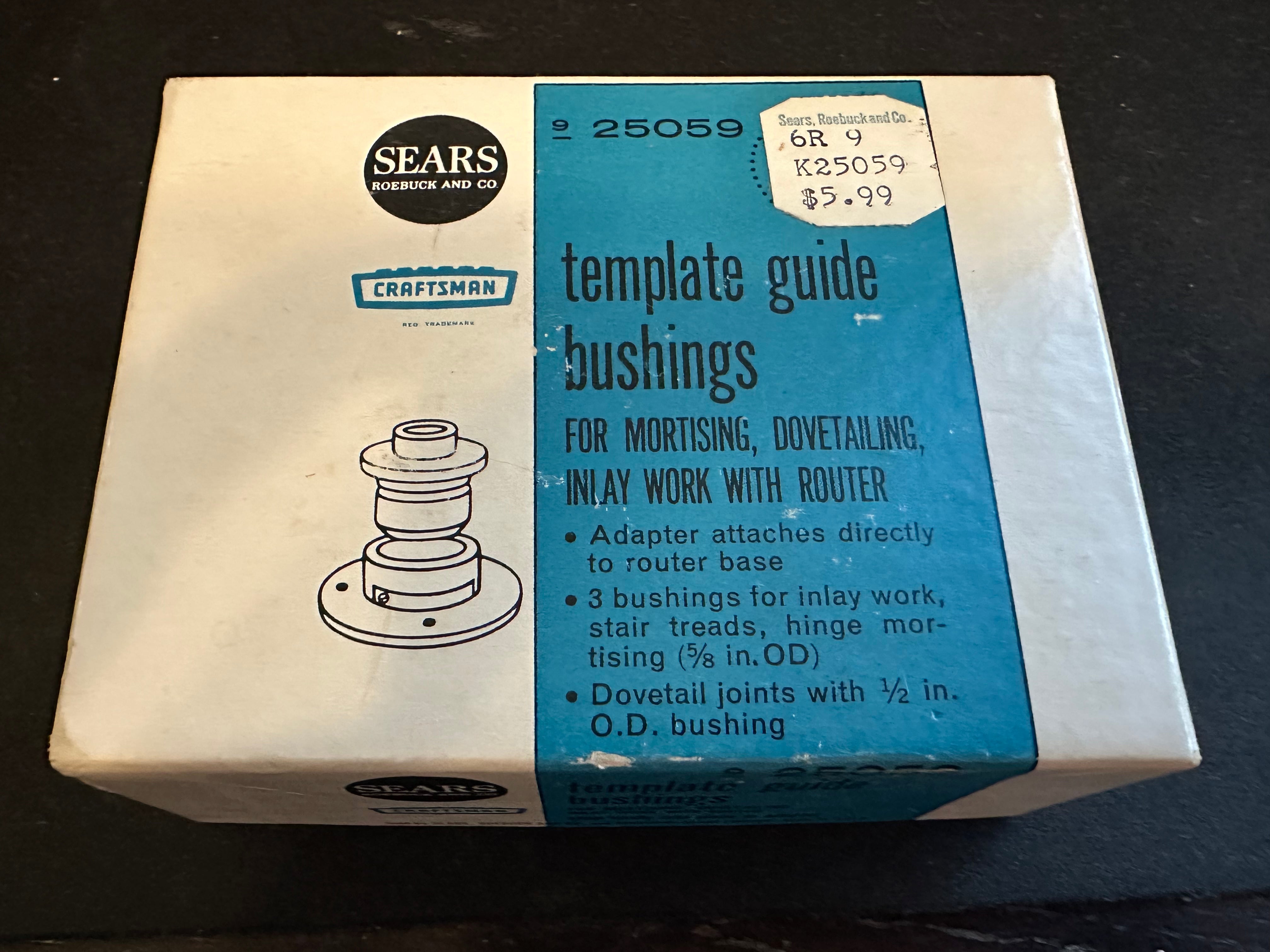 Craftsman 3pc set of metal Router Template Guide Bushings - In box ...