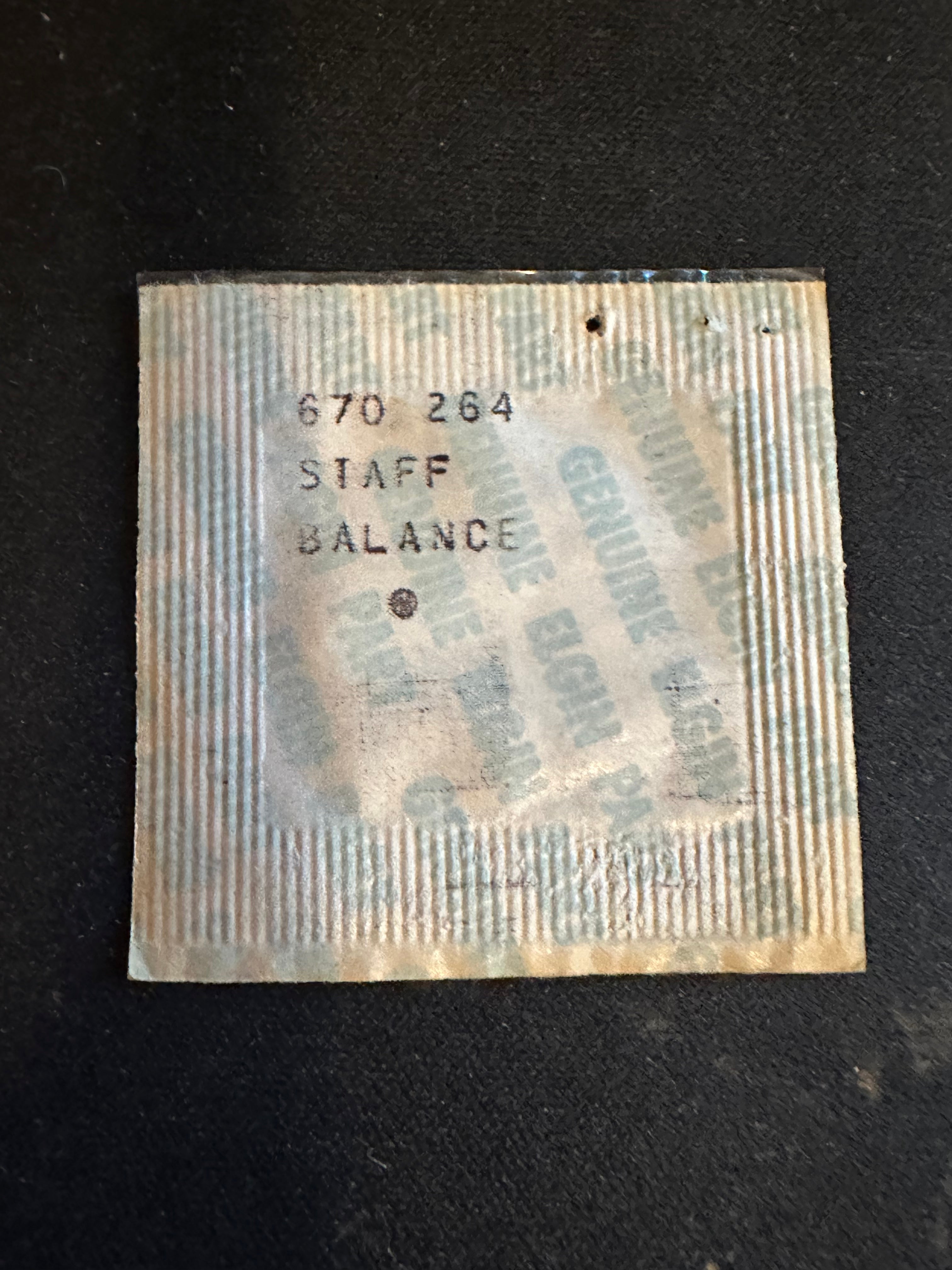 Elgin Factory Balance Staff for 15/0s Grade 670 - No. 6502 – Vintage ...