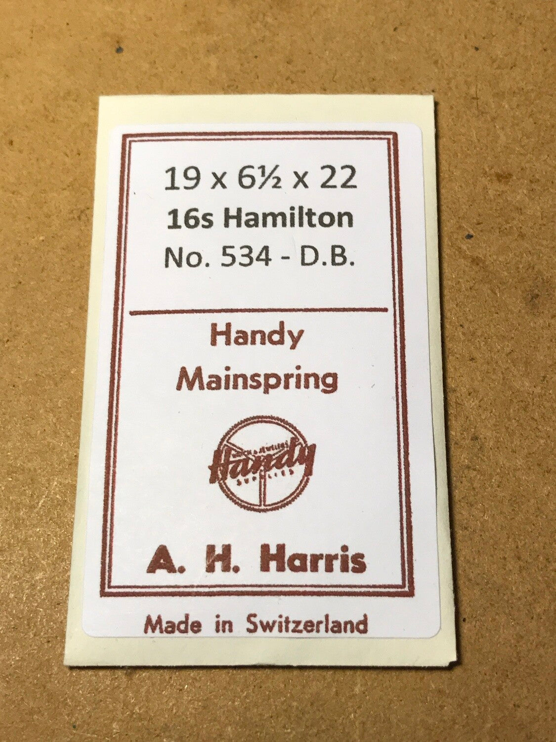 A.H. Harris Handy Mainspring for Hamilton 534 for 16s - Steel – Vintage ...